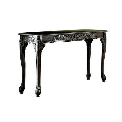 Transitional Sofa Table with Metal Finish and Cabriole Legs, Gray ...