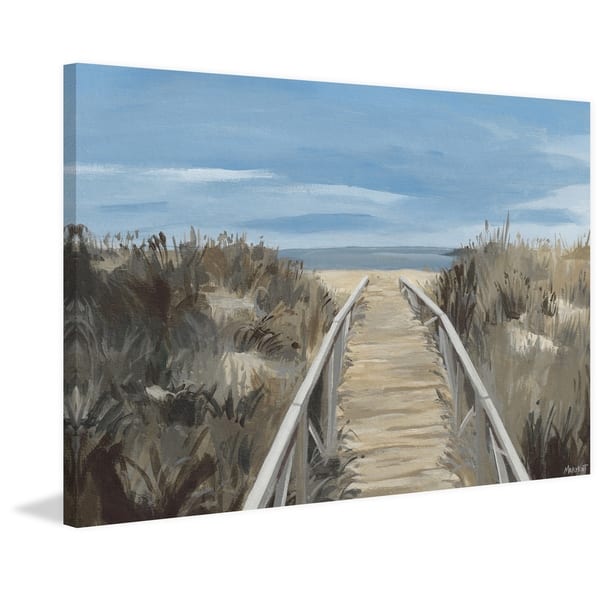 'Sandy Beach Path' Painting Print on Wrapped Canvas - Bed Bath & Beyond ...