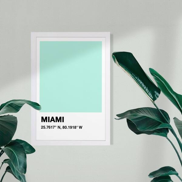 Wynwood Studio Cities and Skylines Framed Wall Art Prints 'Miami Color ...