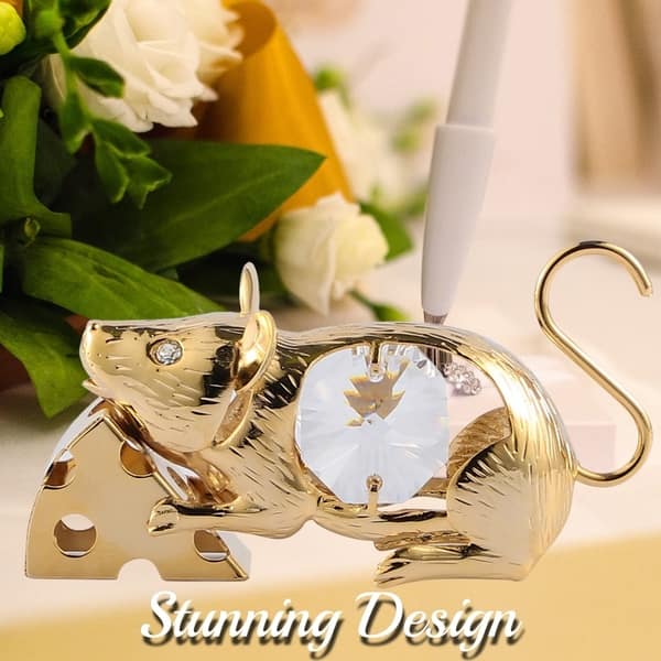 Matashi Home Decorative Showpiece 24K Gold Plated Mouse with Cheese ...