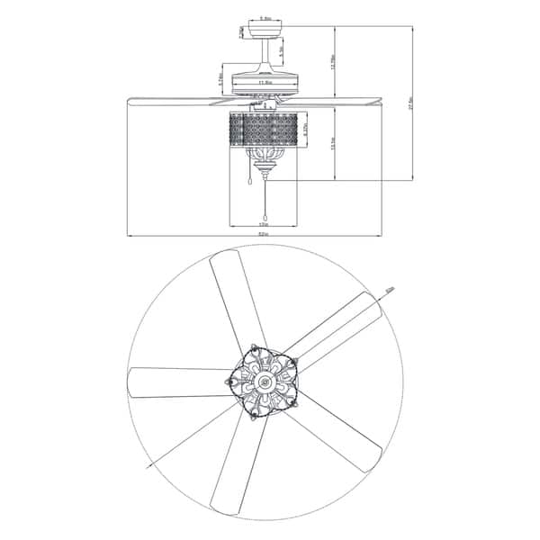 Warehouse of Tiffany Gaynor Chrome 52-inch 5-Blade Ceiling Fan - Bed ...