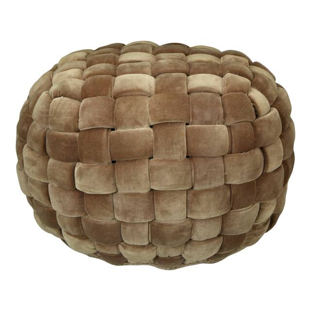 Aurelle Home Modern Woven Velvet Pouf - On Sale - Overstock - 30269872
