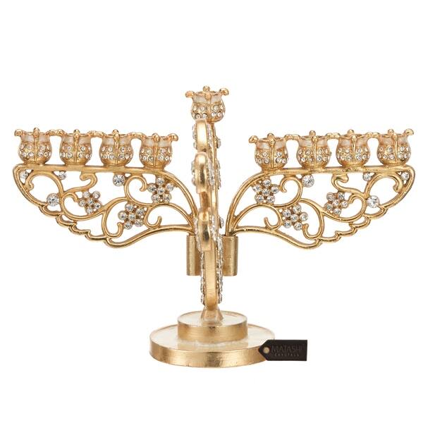 Matashi Home Decorative Tabletop Showpiece Gold Painted Dove Menorah ...