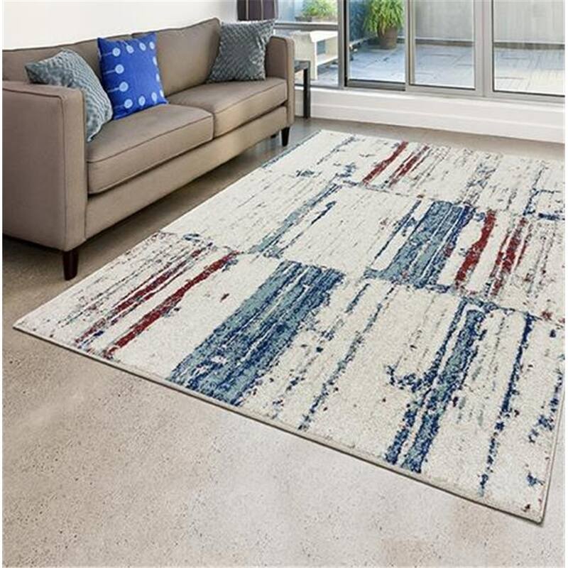Luxe Weavers Abstract Ivory Multi Colored Area Rug - Overstock - 30278302