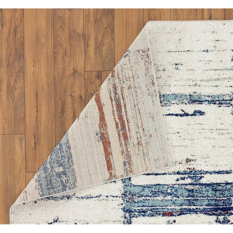 Luxe Weavers Abstract Ivory Multi Colored Area Rug - Overstock - 30278302