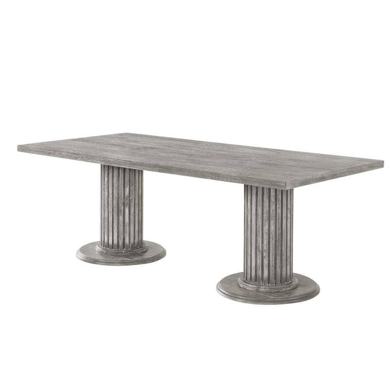Best Master Furniture 5 Pieces Vintage Grey Rectangular Dining Set ...
