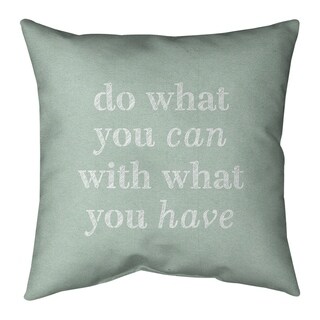 Quotes Handwritten Do What You Can Quote Pillow (w/Rmv Insert)-Spun ...