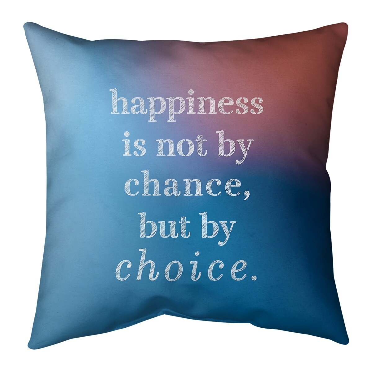 Quotes Handwritten Happiness Inspirational Quote Pillow (Indoor/Outdoor ...