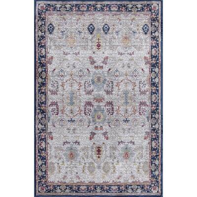 Rhapsody Collection Modern Bordered Medallion Mosaic Area Rug by Mod ...