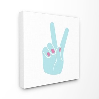 The Kids Room by Stupell Peace Hand Teal with Pink Nail Polish, Proudly ...