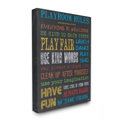 Stupell Rainbow Chalkboard Playroom Rules , Proudly Made in USA - 16 x ...