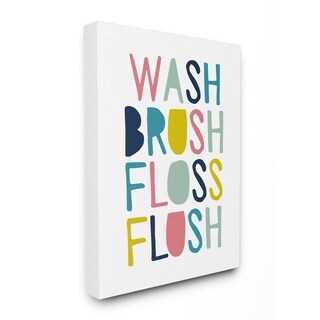 Stupell Wash Brush Floss Flush Typography, Proudly Made in USA - 36 x ...