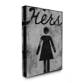 Stupell Hers Distressed Bathroom Sign, Proudly Made in USA - 24 x 30 ...
