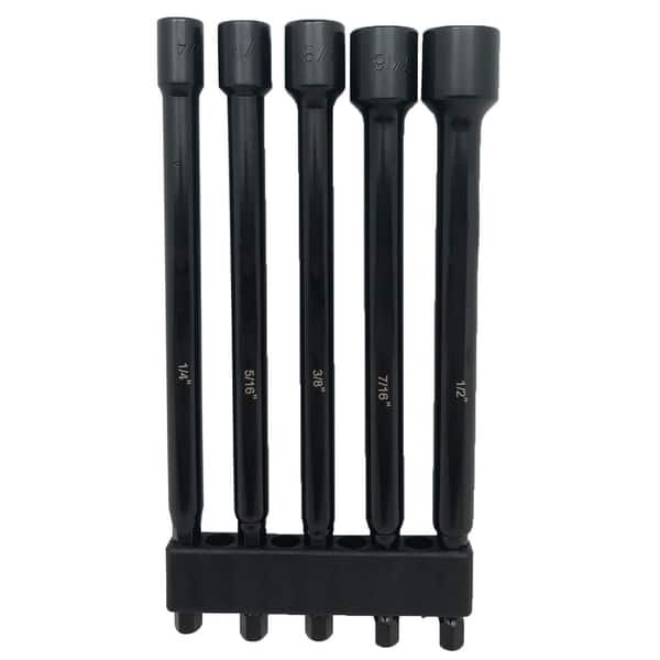 5-Piece SAE Impact Nut Driver Tool Set - Nut Setters Size: 1/4, 5/16, 3 ...