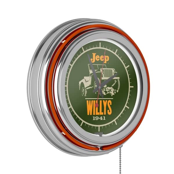 Jeep Willys Neon Wall Clock - 14.5" x 14.5" x 3" - Bed Bath & Beyond ...