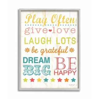 Stupell Play Often Typography Grey Framed, 11 x 14, Design By Artist ...