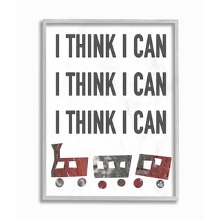 Stupell I Think I Can Train Typography Grey Framed, 11 x 14, Design By ...