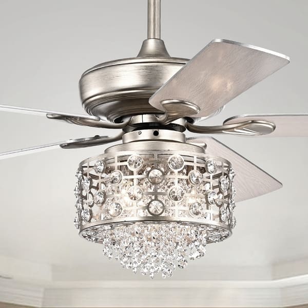 Silver Orchid Vidor Silver 52-inch 5-Blade Ceiling Fan - Bed Bath ...