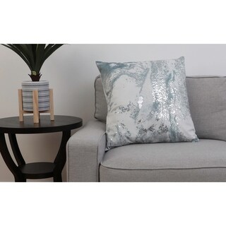 22 PF Blue Silver MYLES Printed Velvet Pillow - Bed Bath & Beyond ...