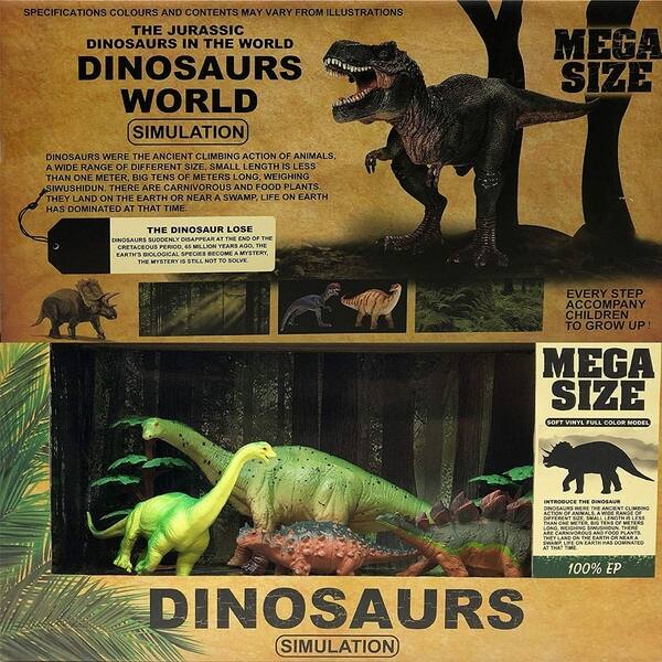 Lavo Home Realistic Looking Dinosaurs Pack of 6 - 4 Dinosaurs and 2 ...