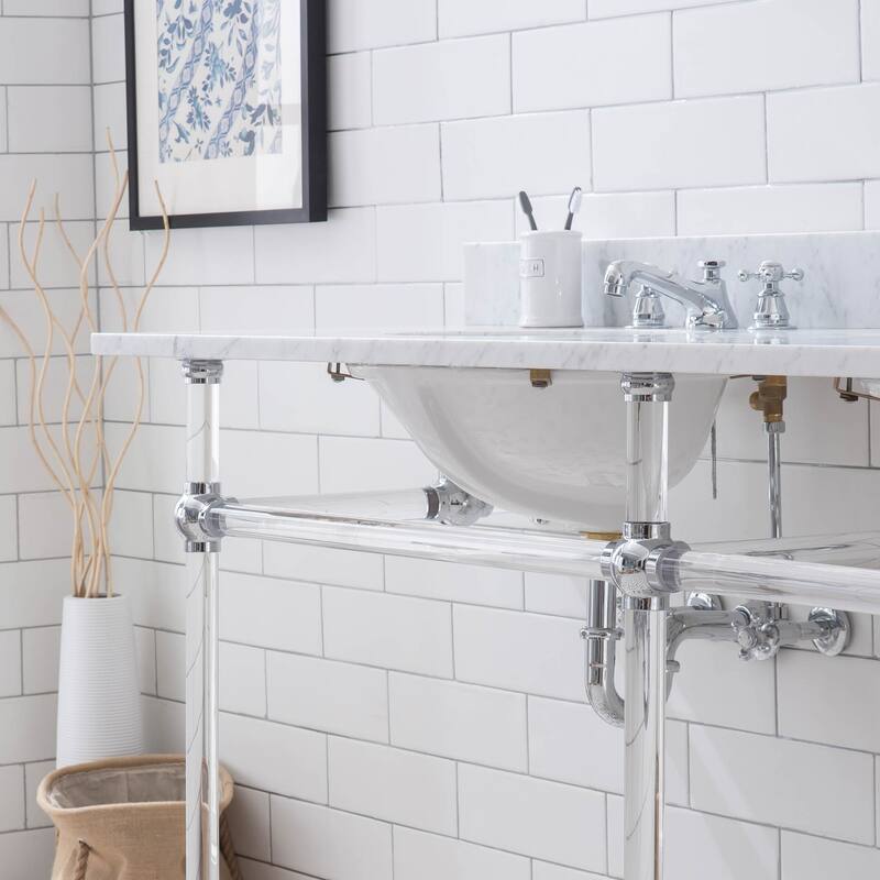 Empire 72 Inch Wide Double Wash Stand, P-Trap, Counter Top with Basin ...