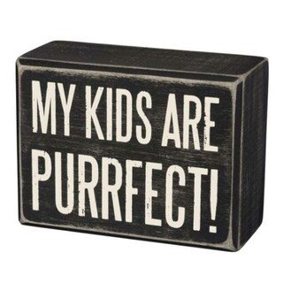 My Kids Are Purrfect! Wood Box Sign 4" x 3" - Bed Bath & Beyond - 30342063