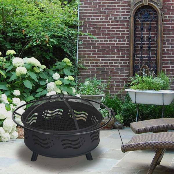 Danau 32" Fire Pit with Poker and Spark Screen by Havenside Home - Bed ...