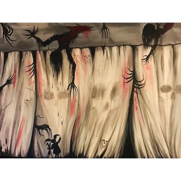 CANVAS Mystery Girl Behind The Cutain by Ed Capeau Art Painting ...