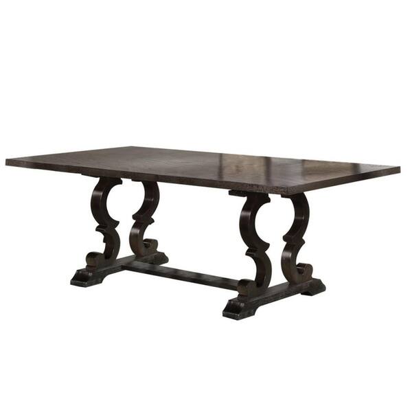 Best Master Furniture Rustic Dark Brown Rectangular Dining Table with ...