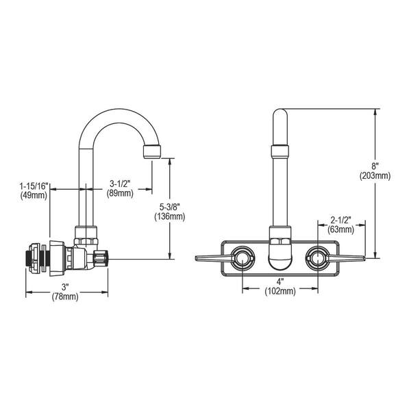 Elkay Scrub/Handwash Wall Mount Faucet - 9 x 6-11/16 x 10 - Bed Bath ...