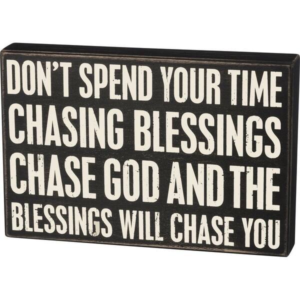 Chase God And Blessings Will Chase You Wood Box Sign 12" x 8" - Bed ...