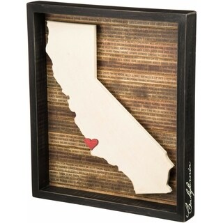 California State Shape Wood Box Sign 13.5" x 15.5" - Bed Bath & Beyond ...
