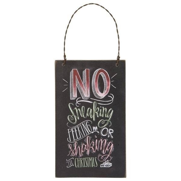 No Sneaking Peeking Or Shaking Til Christmas Wood Sign 3" x 5" - Bed ...