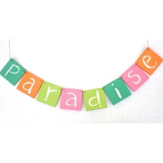 Paradise Blocks Wood Sign 24.5" x 3" - Bed Bath & Beyond - 30374721