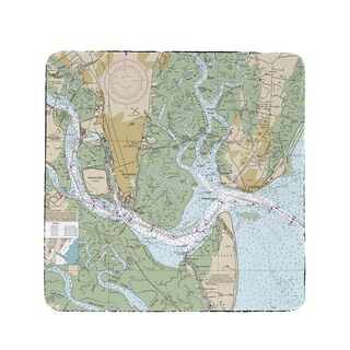 St Simons Sound, GA Nautical Map Coaster Set of 4 - Bed Bath & Beyond ...