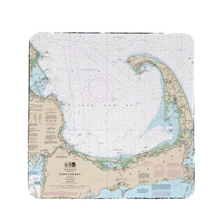 Cape Cod Bay, MA Nautical Map Coaster Set of 4 - On Sale - Bed Bath ...