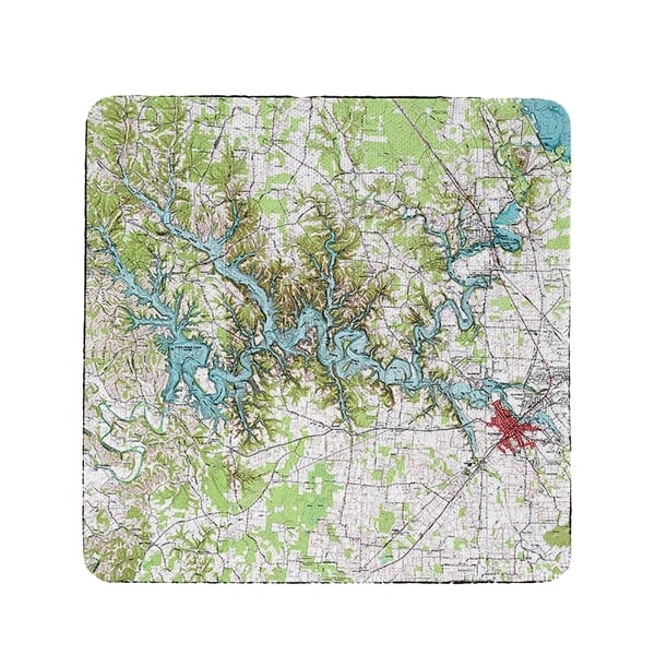 Tims Ford Lake, TN Nautical Map Coaster Set of 4 - Bed Bath & Beyond ...