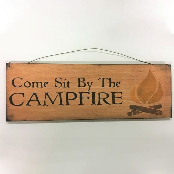 Come Sit By The Campfire Wood Sign 12" x 3.5" - Bed Bath & Beyond ...
