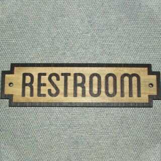 Restroom Retro Style Door Wood Sign 9" x 2.5" - Bed Bath & Beyond ...