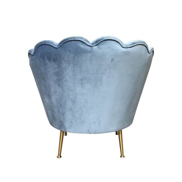 Cinderella Stylized lounge chair blue velvet upholstered with stainless ...