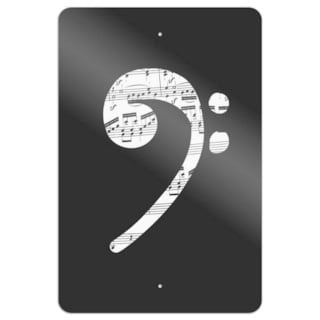 Sheet Music Bass Clef Wood Sign 6" x 9" - Bed Bath & Beyond - 30386632