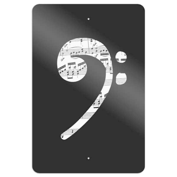 Sheet Music Bass Clef Wood Sign 6" x 9" - Bed Bath & Beyond - 30386632