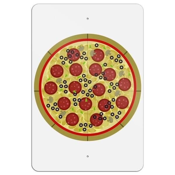 Pepperoni Pizza With Cheese Olives Wood Sign 6" x 9" - Bed Bath ...