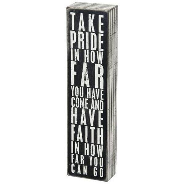 Take Pride in How Far You Have Come Wood Box Sign 3" x 12" - Bed Bath ...