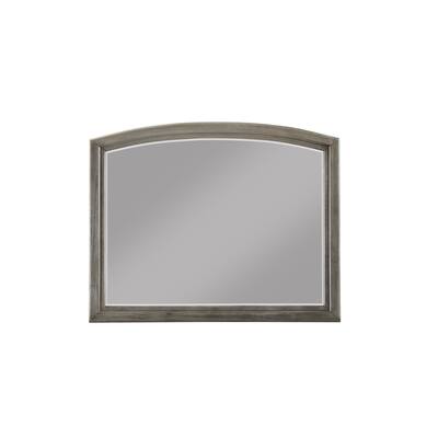 Transitional Style Wooden Decorative Mirror with Arched Top, Gray ...