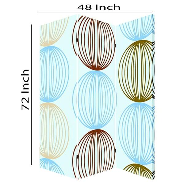 3 Panel Canvas Made Foldable Screen with Sphere Print, Multicolor - 6 x ...