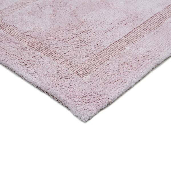 Egyptian Cotton Inset Border Bath Rug (17x24) - Blush - Bed Bath ...