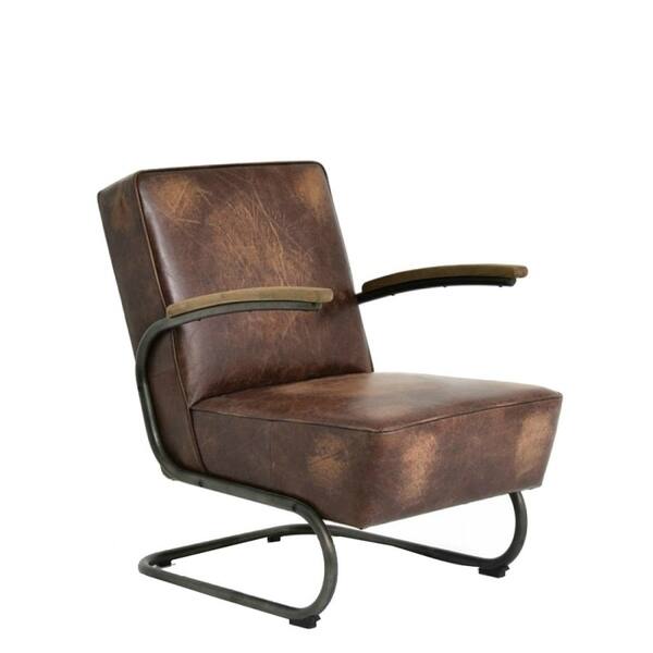 Roco chair, upholstered with Top grain leather in Havana and waxed ...