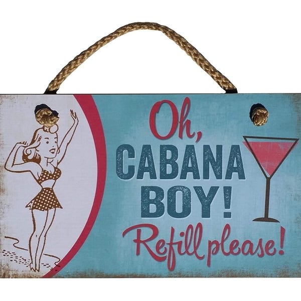 Oh Cabana Boy Wooden Sign 9.5" x 5.75" - Bed Bath & Beyond - 30393702