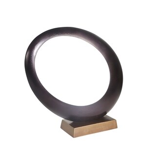 Aluminum Ovoid Sculpture with Block Base, Bronze and Black - Bed Bath ...